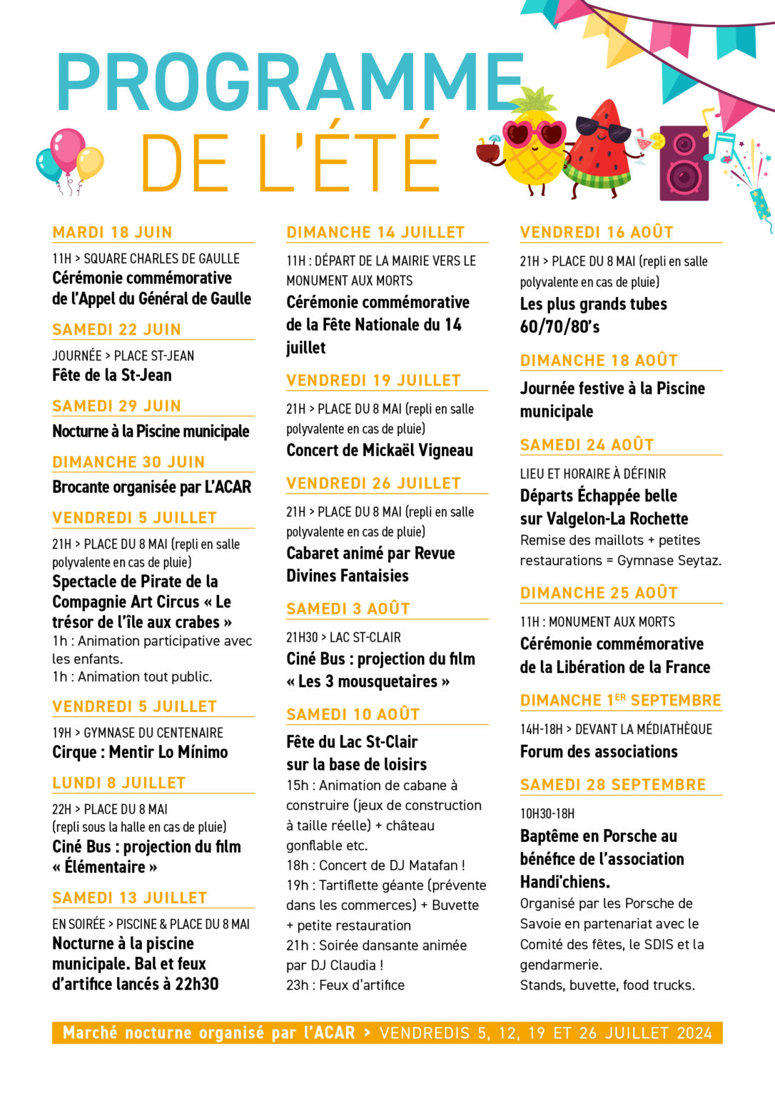 PROGRAMME ÉTÉ 2024 - Mairie de ValgelonLa Rochette > Savoie